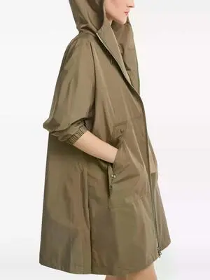 YVES SALOMON Hooded Zip Coat - Green