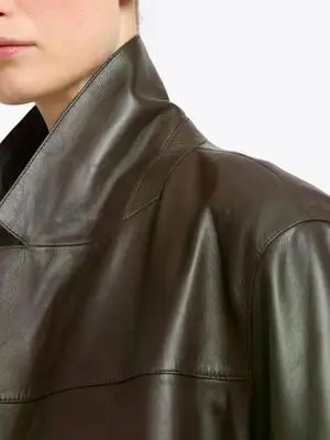 YVES SALOMON Straight Leather Coat