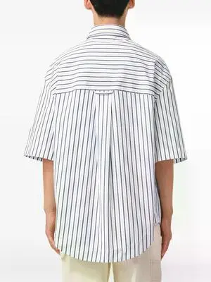 AMI Paris Striped Cotton Short-sleeve Shirt