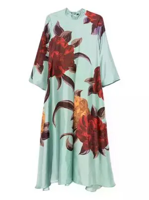 La DoubleJ Floral-print Maxi Dress - Blue
