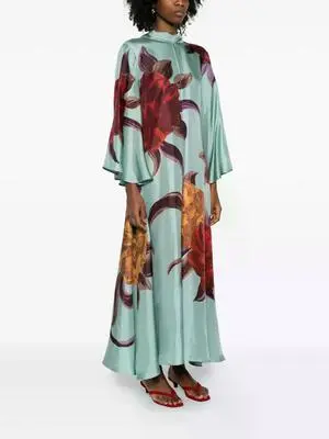 La DoubleJ Floral-print Maxi Dress - Blue