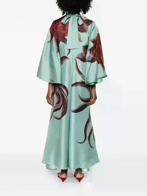 La DoubleJ Floral-print Maxi Dress - Blue