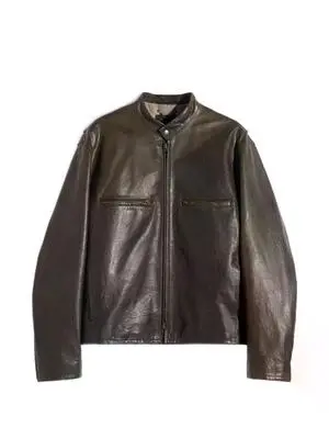 LEMAIRE Boxy Biker Jacket - Brown
