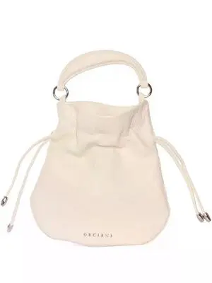 ORTIGNI Handle Drawstring Shoulder Bag - Neutrals