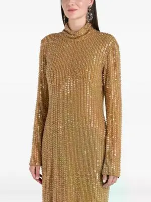 ILTA Sequin Roll-neck Maxi Dress - Gold