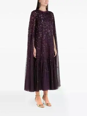 NEEDLE & THREAD Sequin Cape Maxi Dress