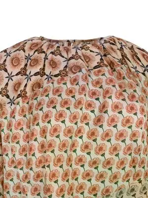 Biyan Embroidered-hemline Print Blouse