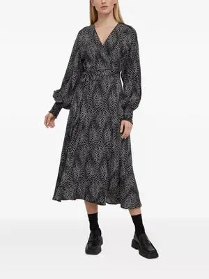 GESTUZ Pattern V-neck Midi Dress