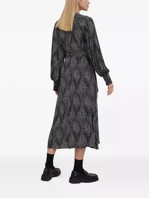 GESTUZ Pattern V-neck Midi Dress