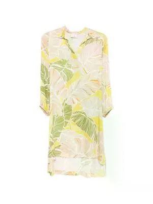 DEHA V-neck Leaf-print Dress