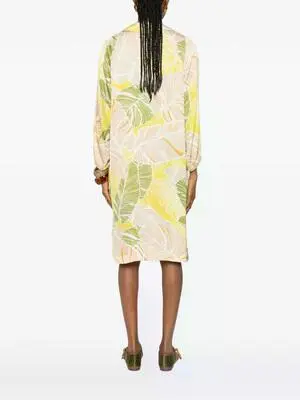DEHA V-neck Leaf-print Dress