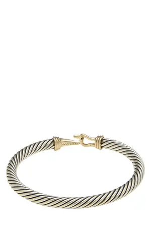 David Yurman Silver Two-tone Buckle Classic Cable Bracelet