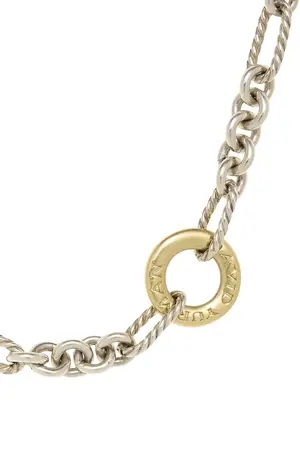 David Yurman Silver Two-tone Figaro Chain Choker