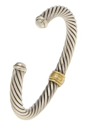 David Yurman Silver Classic Cable Station Bracelet