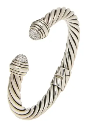 David Yurman Classic Cable Hinged Bracelet - Silver