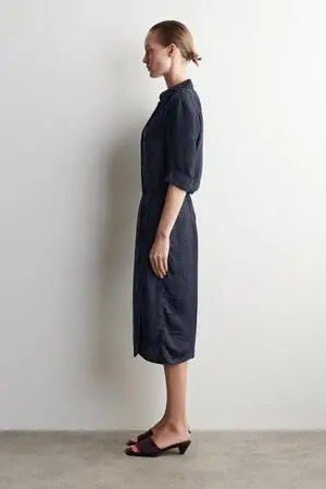 Cos Gathered Crinkled Midi Skirt
