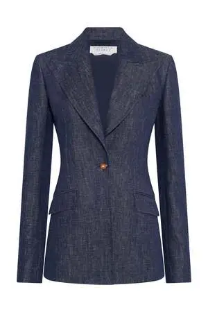 Gabriela Hearst Leiva Blazer Stone Washed Linen - Denim