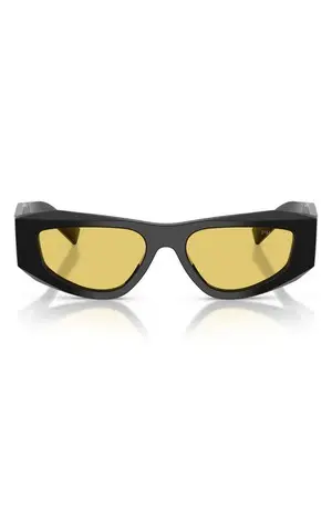 Prada 53mm Pillow Sunglasses - Black/yellow
