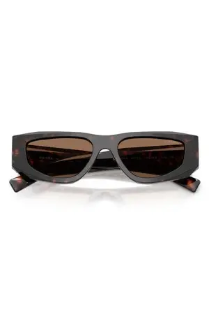 Prada 53mm Pillow Sunglasses - Root Tortoise/dark Brown