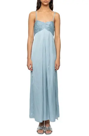 Zadig&Voltaire Rippie Satin Maxi Dress - Sky