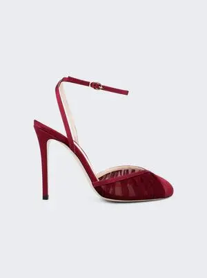 ANDREA WAZEN Emma Tulle Pumps - Red