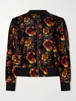 R13 Floral-print Velvet Bomber Jacket - Multi