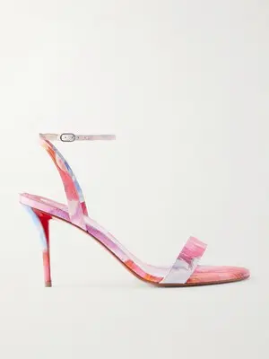 CHRISTIAN LOUBOUTIN Miss Z 80 Floral-print Sandals - Multi