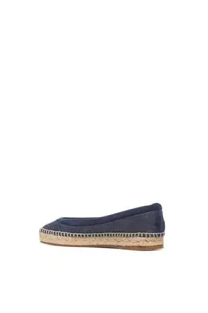 Gabriela Hearst Chariot Espadrille In Recycled Cotton Linen & Suede - Denim