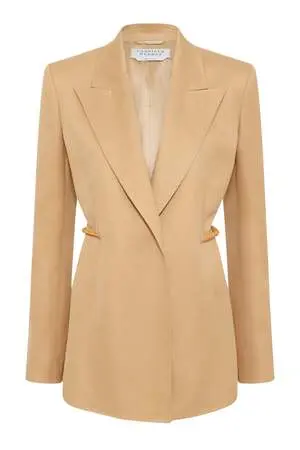Gabriela Hearst Epona Textured Linen Slub Rope Blazer - Wheat