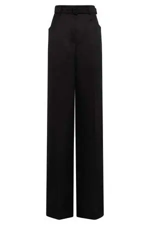 Gabriela Hearst Norman Wide-leg Pant In Textured Linen Slub - Black