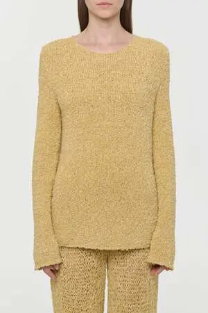 Gabriela Hearst Crescenta Silk Cashmere Linen Crewneck Sweater - Hay