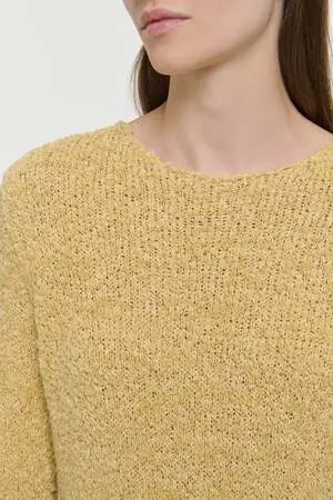 Gabriela Hearst Crescenta Silk Cashmere Linen Crewneck Sweater - Hay