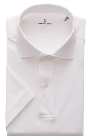 EMANUEL BERG Textured Luxe Polo - White