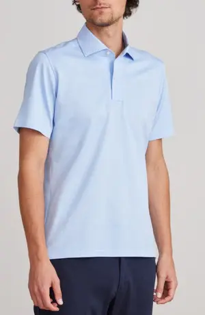 EMANUEL BERG Textured Cotton Knit Polo