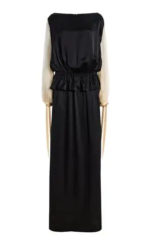 MEL USINE Celeste Silk Maxi Dress - Black