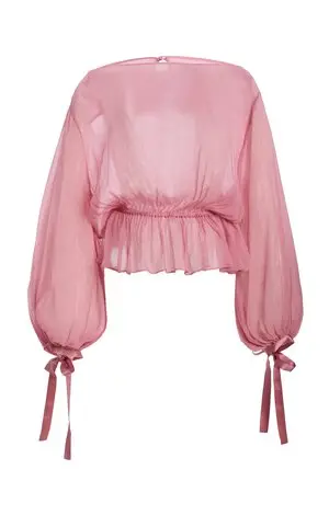 MEL USINE Coralie Silk Chiffon Top