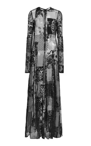 MEL USINE Rachelle Patchwork Lace Maxi Dress - Black