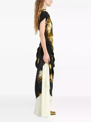 Proenza Schouler Antonella Printed Maxi Dress - Black
