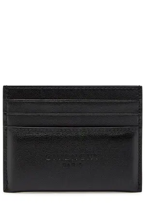 Givenchy Padded Logo Leather Card Holder - Black