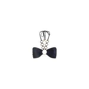 L'Agence Krysta Halter Bikini Top - Black/silver