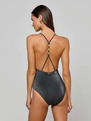 L'Agence Lisa Plunge One-piece Swimsuit