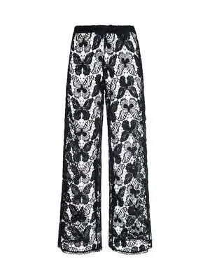 L'Agence Geraldine Cover-up Pants - Black Butterfly Crochet