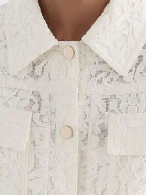 REISS Lori Collared Lace Press-stud Jacket