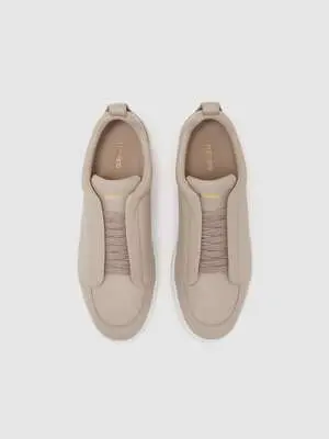 REISS Henry Bonded-leather Elasticated Trainers