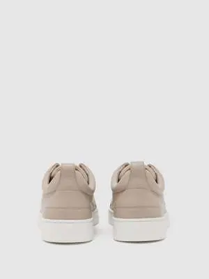 REISS Henry Bonded-leather Elasticated Trainers