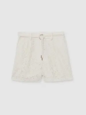 REISS Lori Lace Shorts With Rope Belt