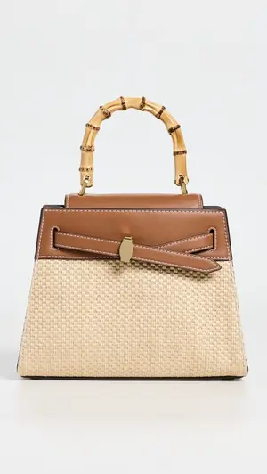 Veronica Beard Raffia Top Handle Bag