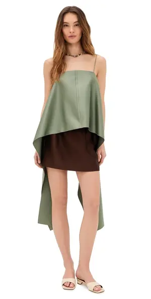 BY MALENE BIRGER Trinola Asymmetric Top - Deep Lichen Green