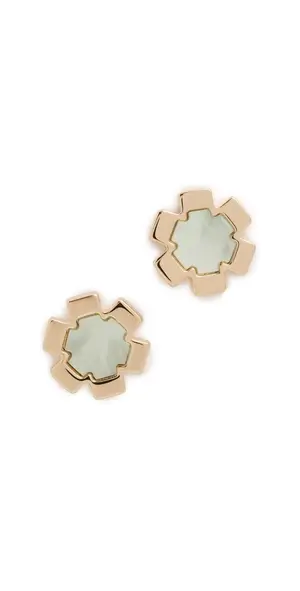 Tory Burch Flower Stud Earrings - Tory Gold/green