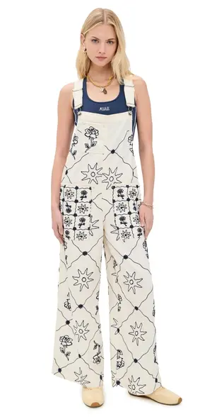 Free People Rising Sun Overalls - Solar Ecru